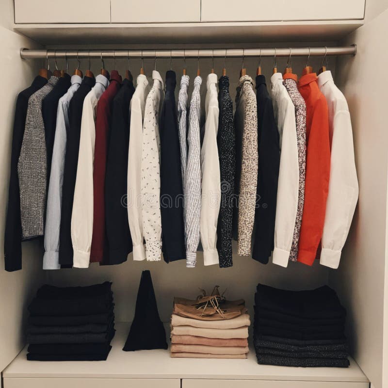 Lemari Pakaian Modern Dengan Susunan Rapi Dan Estetika Elegan Untuk ...