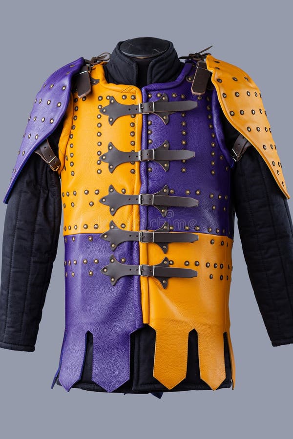 Colorful Brigandine Armor with Studs and Buckles. Stock Photo - Image ...