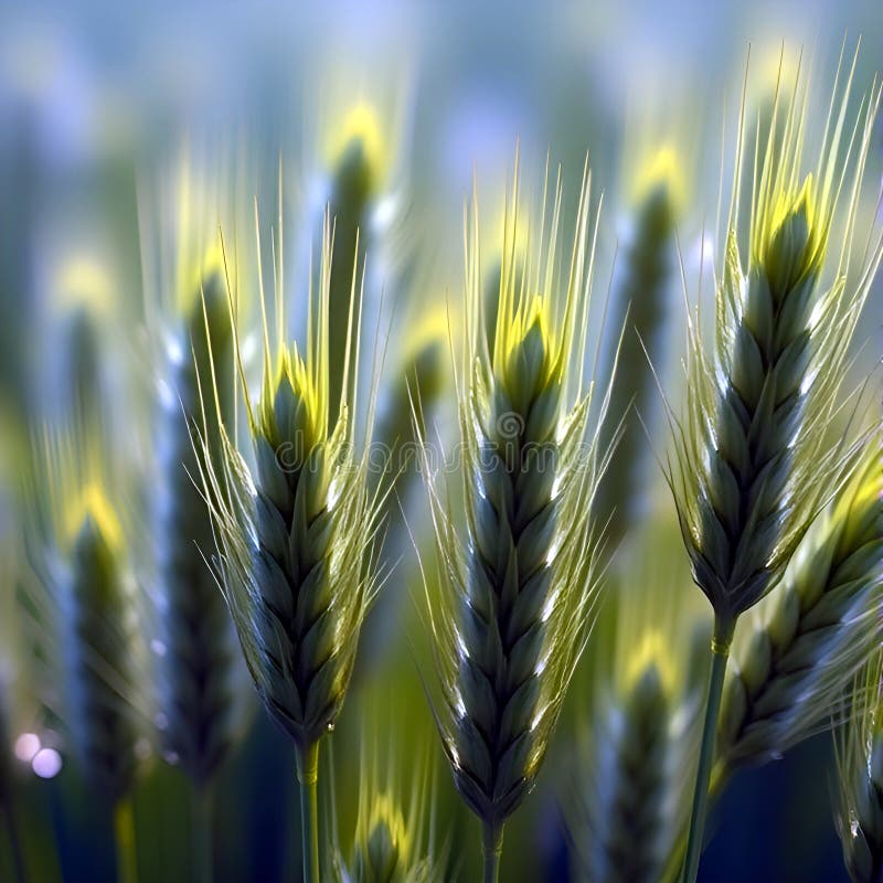 The Image Shows Wheat Ears with Detailed Patterns Drawn. Stock Image ...