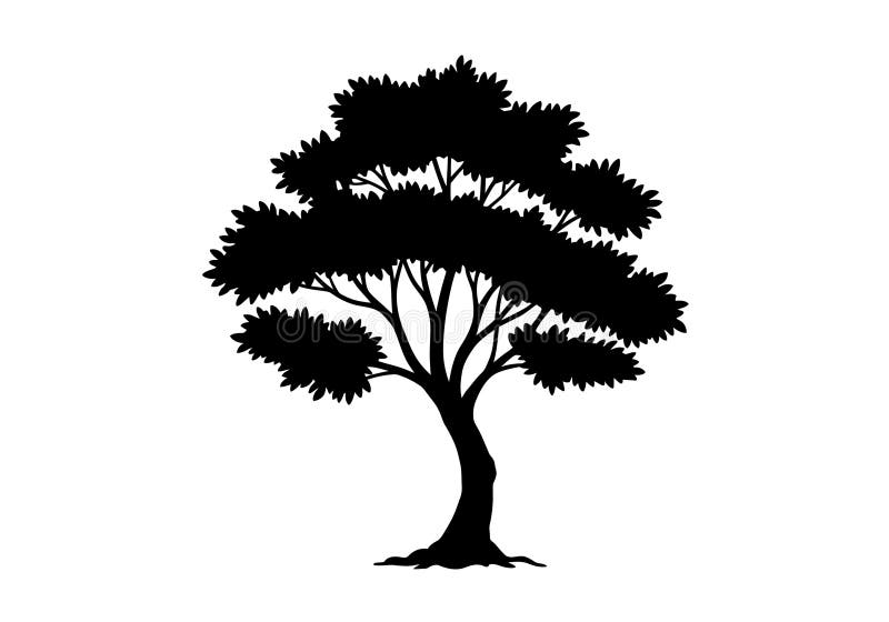 Fairy tree silhouette stock vector. Illustration of trunk - 375523121