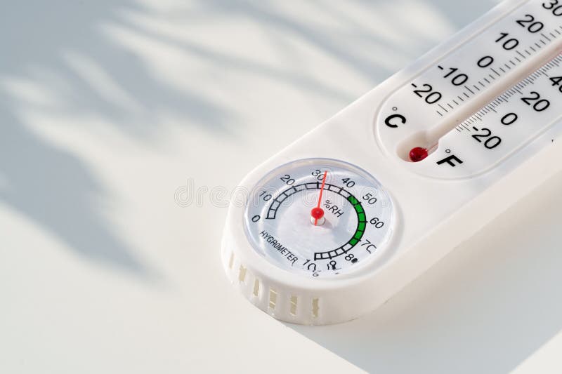 White Plastic Thermometer on a White Surface with Shadow Stock Image ...