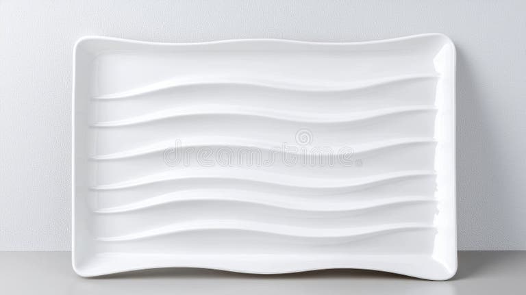 A White Rectangular Plate with a Wavy Edge. Stock Image - Image of ...
