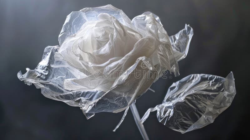 The Image Shows a White Rose Made of Plastic Stock Image - Image of ...