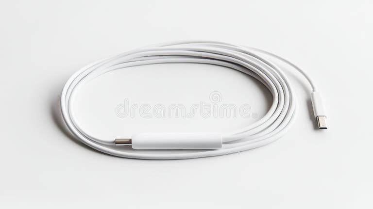 A white USB cable. stock image. Image of white, connector - 383454213