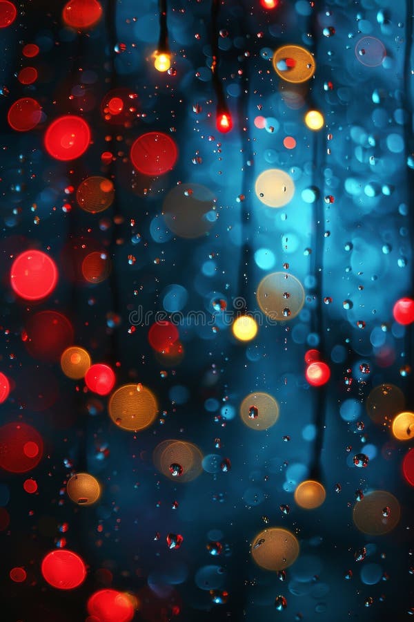 Blurry Photo of Rain Covered Window Stock Illustration - Illustration ...
