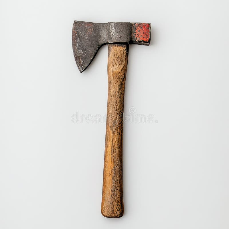 The Image Shows a Wooden Axe with a Metal Handle and Also a Large ...