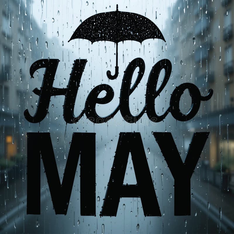 The Image Shows the Words Hello May Stock Illustration - Illustration ...