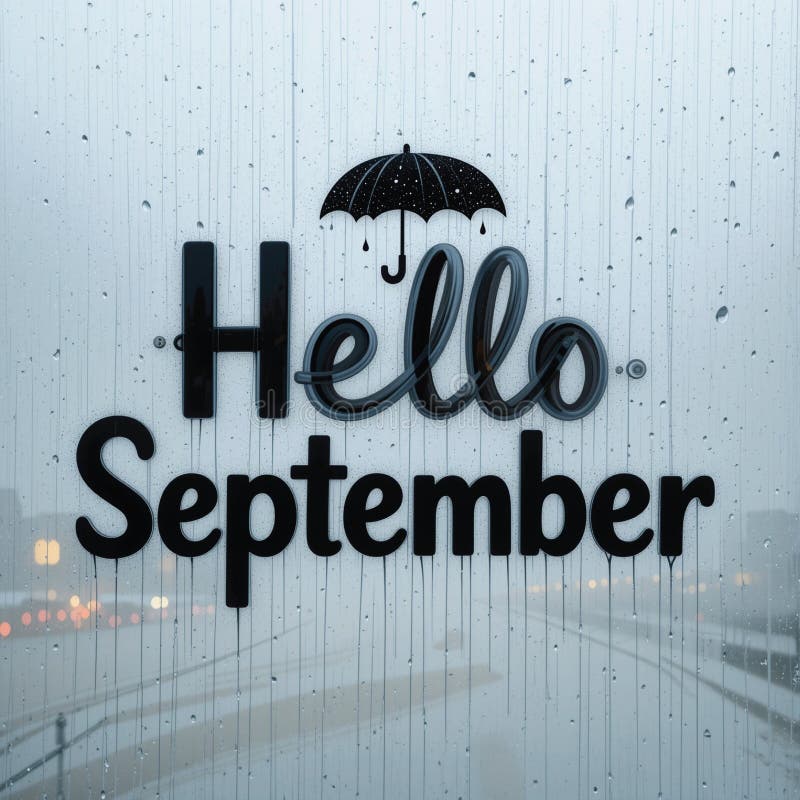 The Image Shows the Words Hello September Stock Illustration ...