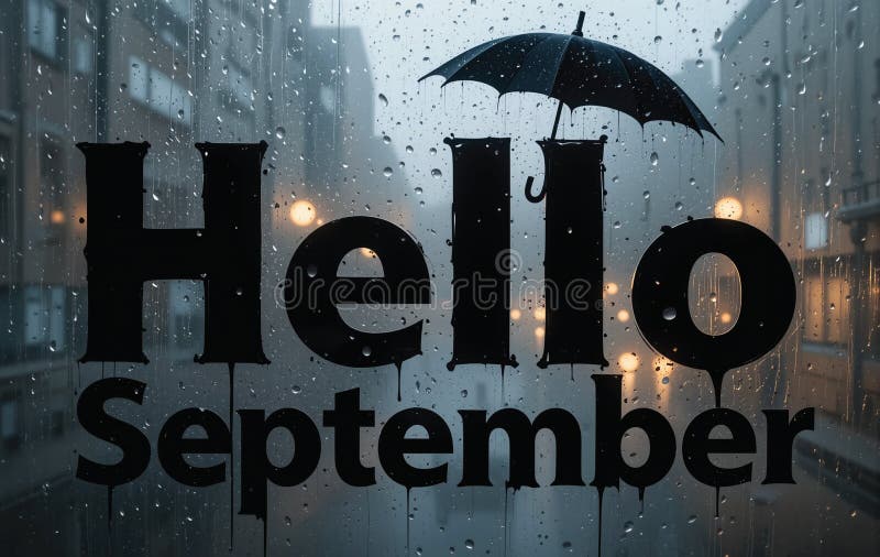 The Image Shows the Words Hello September Stock Illustration ...