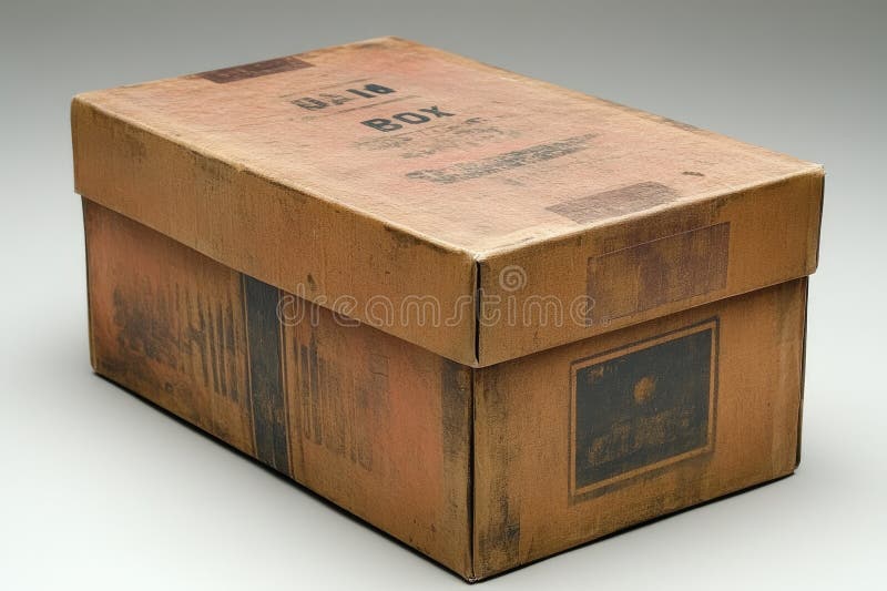 Vintage Cardboard Box with Grunge Design and Typography Stock ...