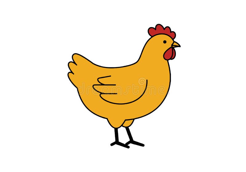 Simple chicken clip art. stock illustration. Illustration of livestock ...