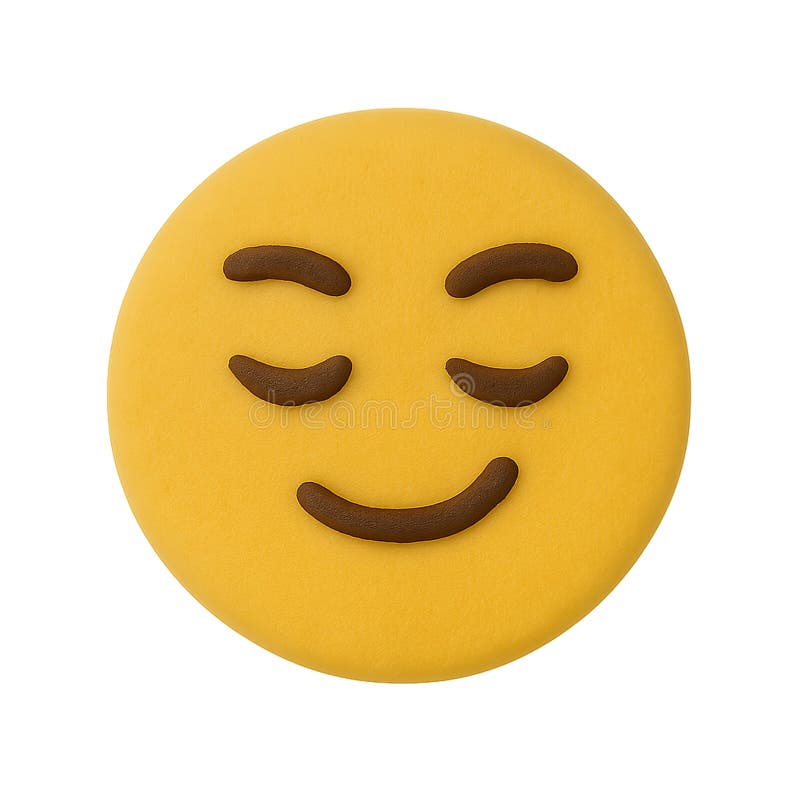 Contented Emoji Face with Closed Eyes and Smile Stock Photo - Image of ...