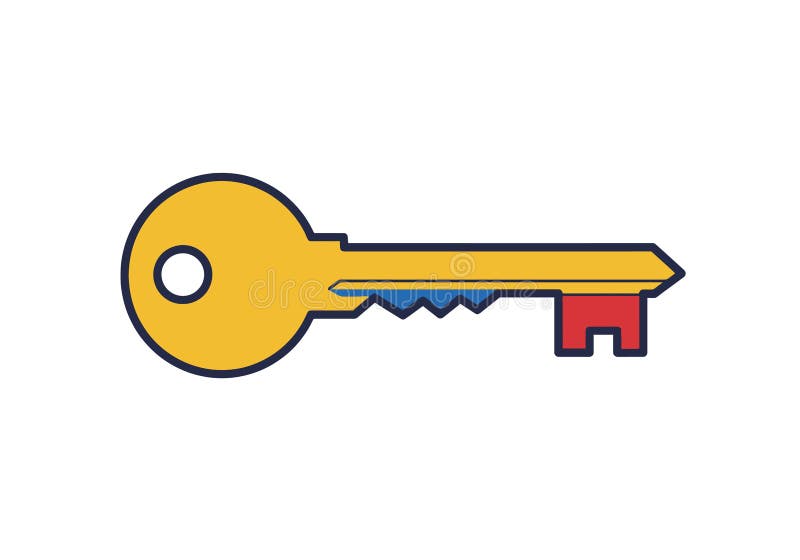 Simple key clipart. stock illustration. Illustration of flat - 361873390