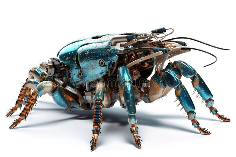 Image of a Shrimp Modified into a Robot on a White Background ...