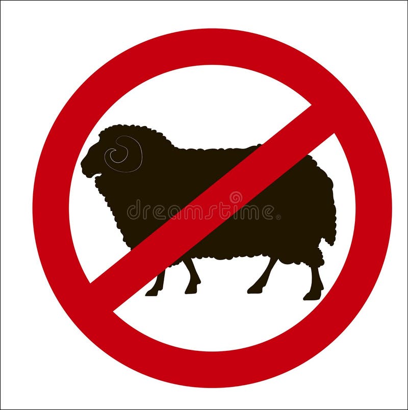 Image Sign of the Prohibition of Sheep Stock Vector - Illustration of ...