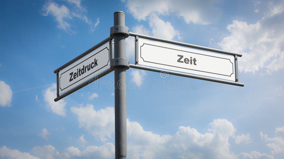 Signposts the Direct Way To Time Versus Time Pressure Stock Image ...