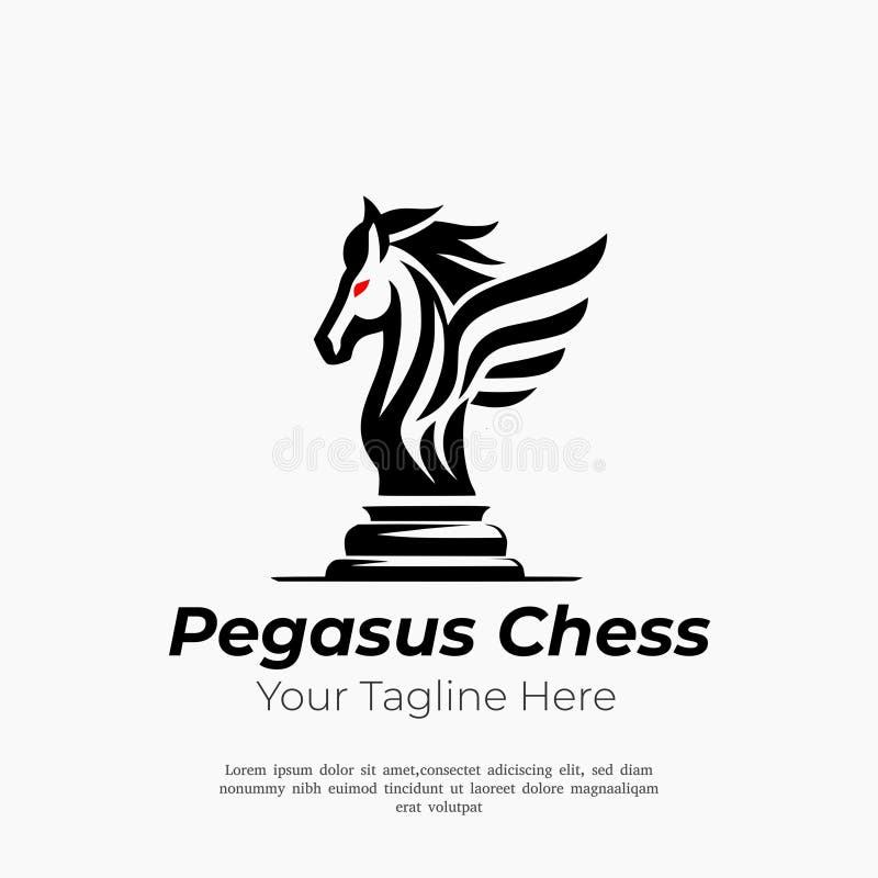 The Image is a Silhouette and Artistic Design of the Pegasus Chess Logo Stock Vector ...