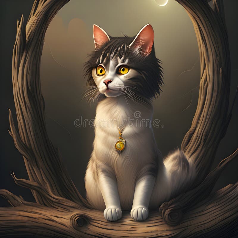 Image of the Silhouetted Cat Resting Under the Dark Illuminated by ...