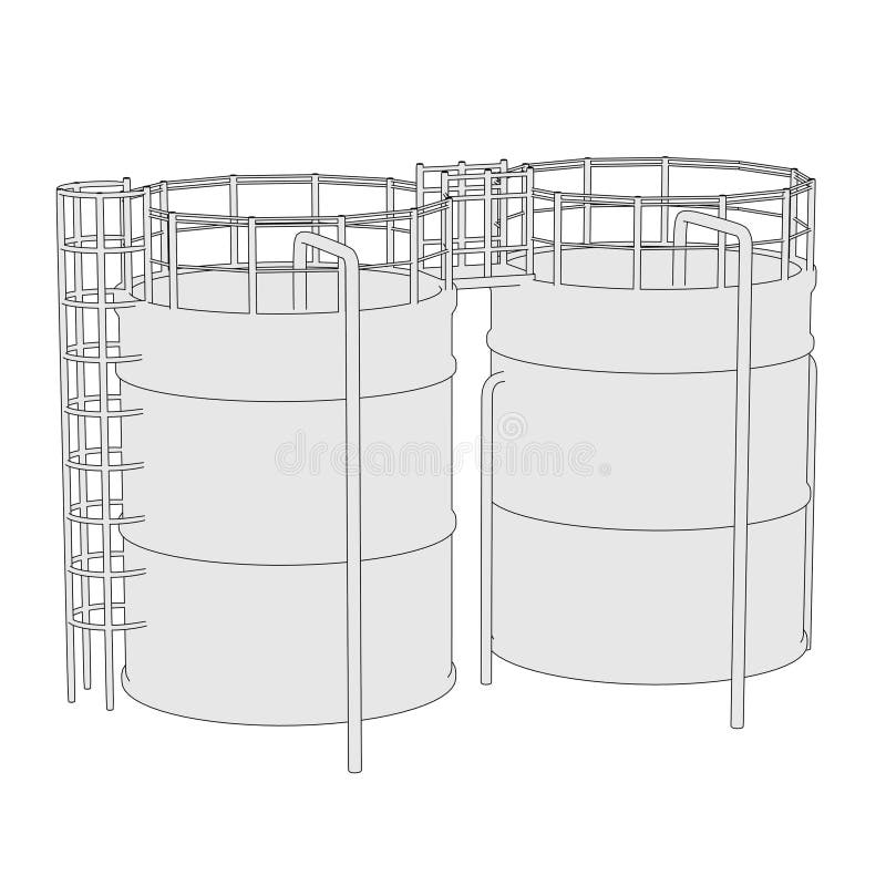 Image of silo - industrial stock illustration. Illustration of handdraw ...