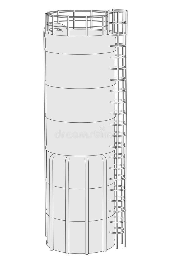 Cartoon man with silo stock illustration. Illustration of machine ...