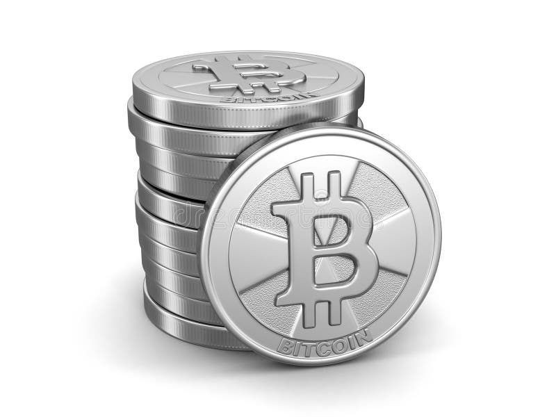 Image of Silver bitcoin stock illustration. Illustration of payment ...