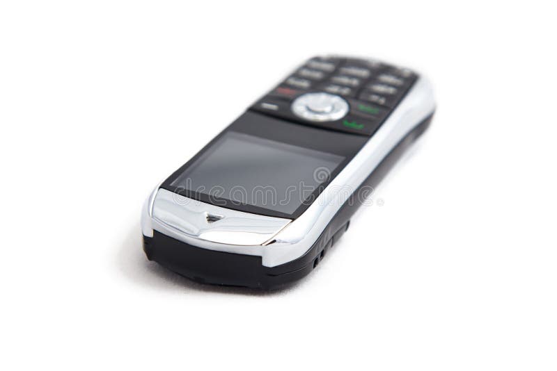 Silver mobile cellphone stock image. Image of cutout, detail - 116903