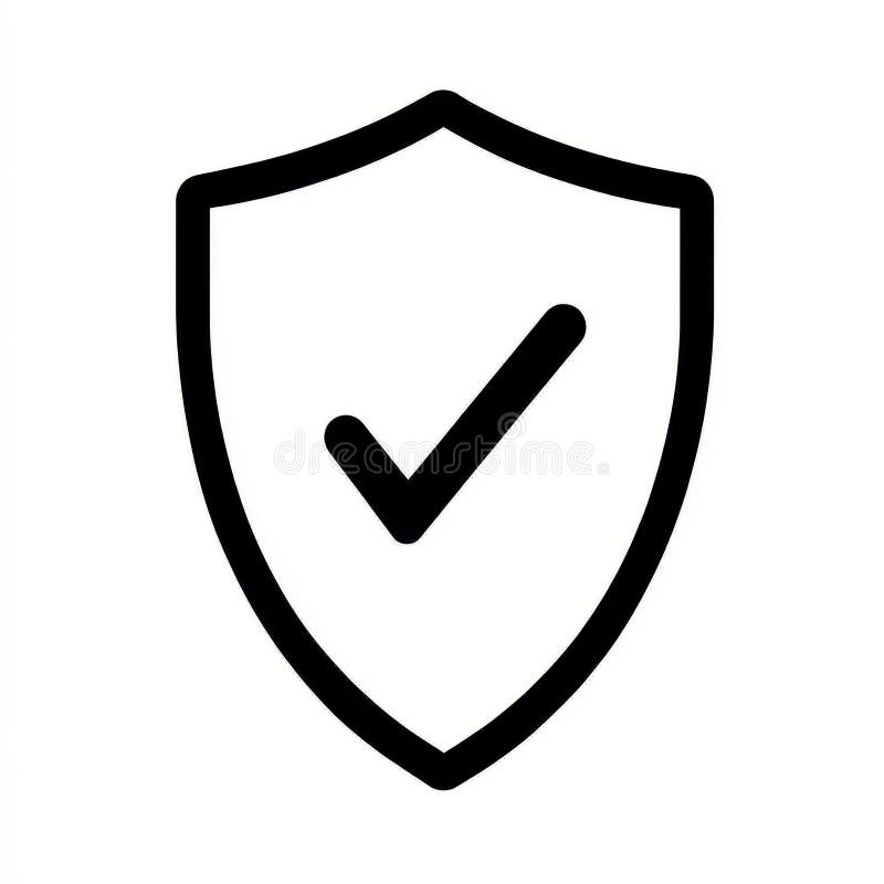 The Image of a Simple Black Shield with a Check Mark Embodies the ...