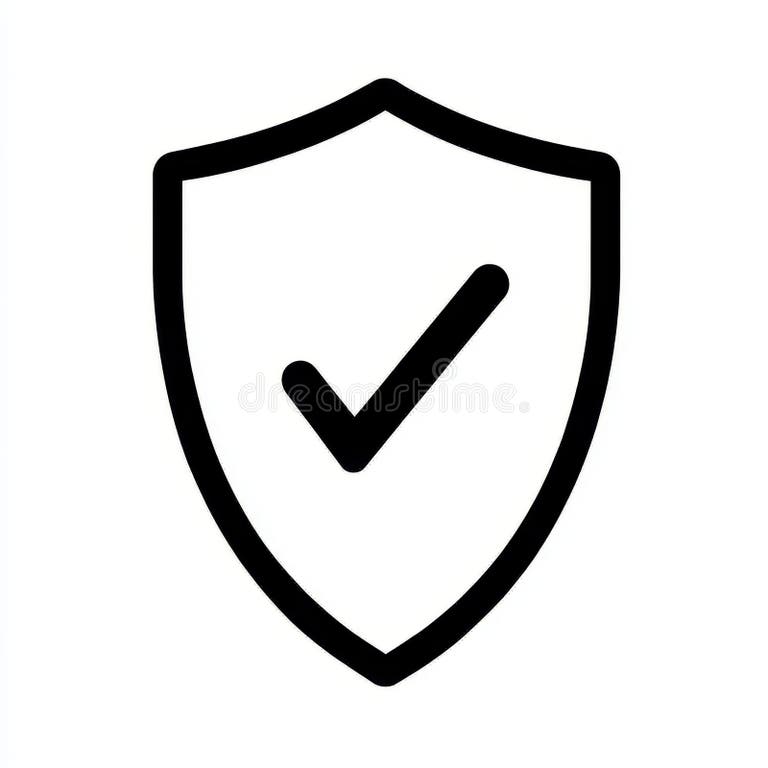 The Image of a Simple Black Shield with a Check Mark Embodies the ...