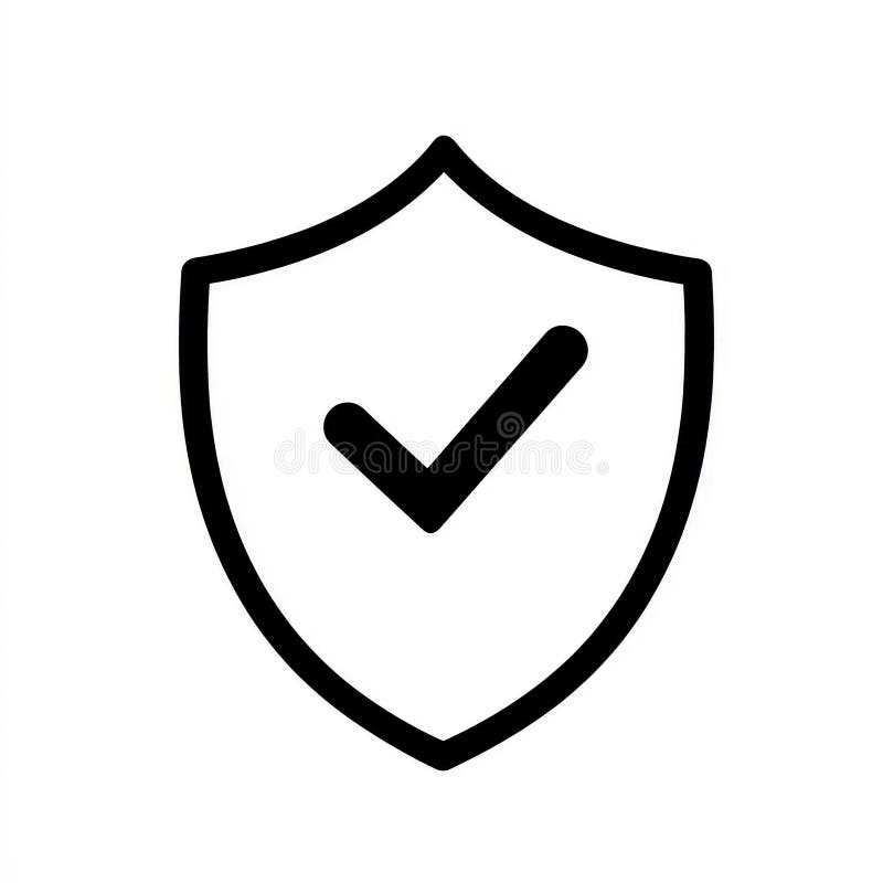 The Image of a Simple Black Shield with a Check Mark Represents ...