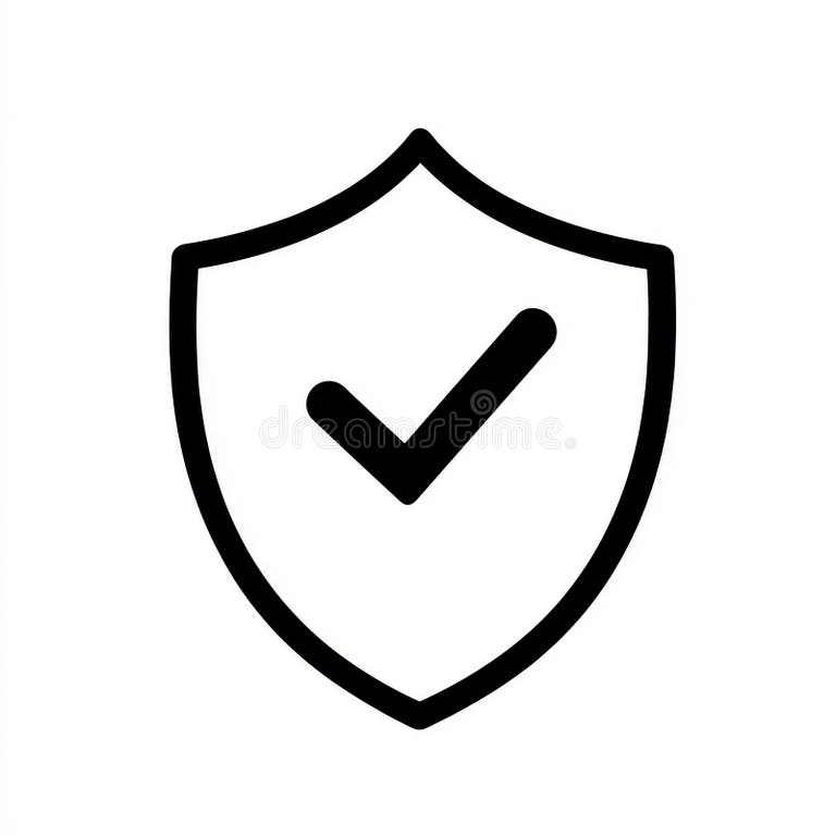 The Image of a Simple Black Shield with a Check Mark Represents ...