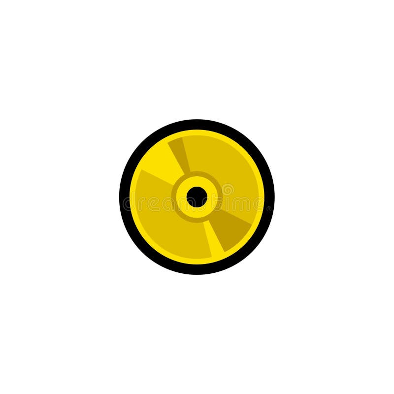 Gold Compact Disc Icon, Digital Media Stock Illustration - Illustration ...