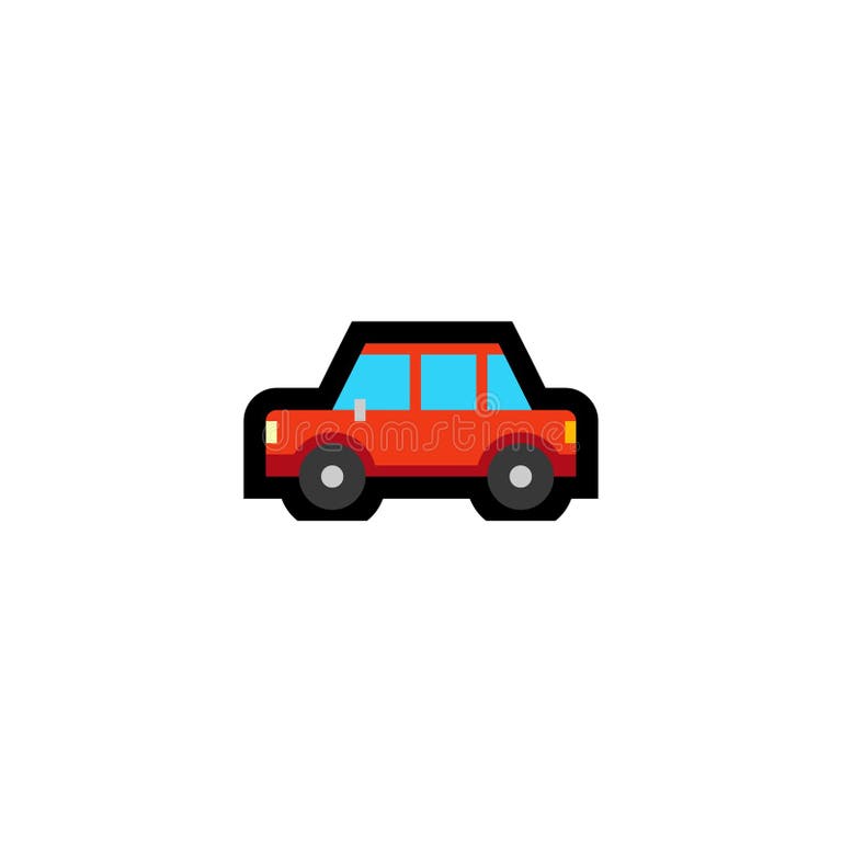 Simple Red Car Icon Illustration Stock Illustration - Illustration of ...