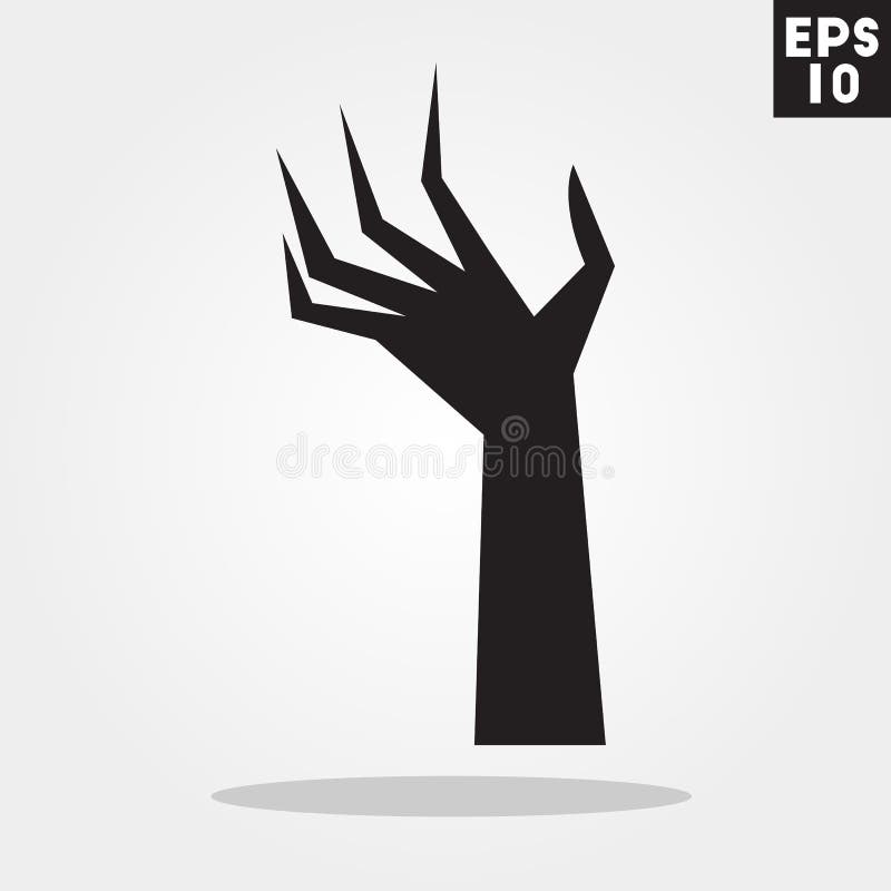 Evil Hand Halloween Icon in Trendy Flat Style Isolated on Grey ...