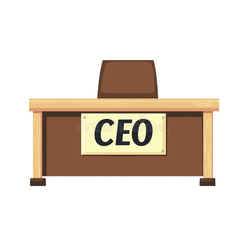 Simple Vector of an Office Desk with a Nameplate Reading CEO Stock ...