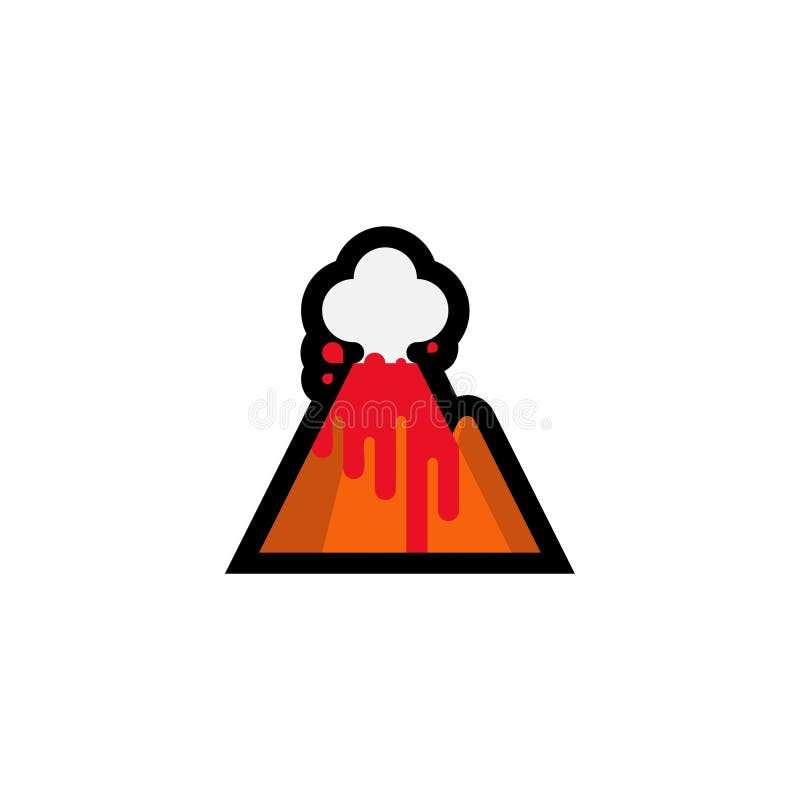 Erupting Volcano, Simple Icon Design Stock Illustration - Illustration ...