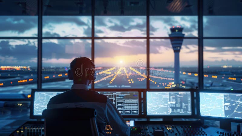 Image of a Simulated Risk Situation on a Computer Screen in an Airport ...