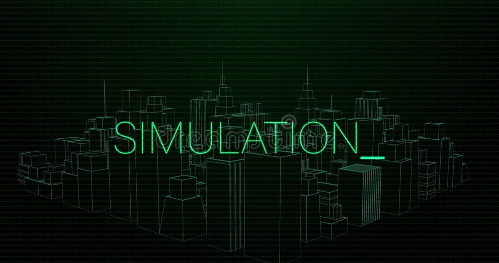 Image of Simulation Text Over Digital City Stock Photo - Image of ...