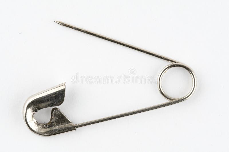 Image of a Single Open Safety Pin Stock Image - Image of background ...