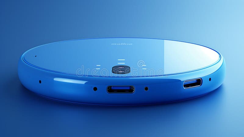 Image of a Sleek, Minimalist Blue Wireless Charging Pad with Multiple ...