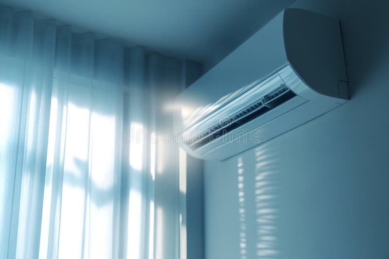An Image of a Sleek, Modern Air Conditioning Unit Mounted on a Wall ...