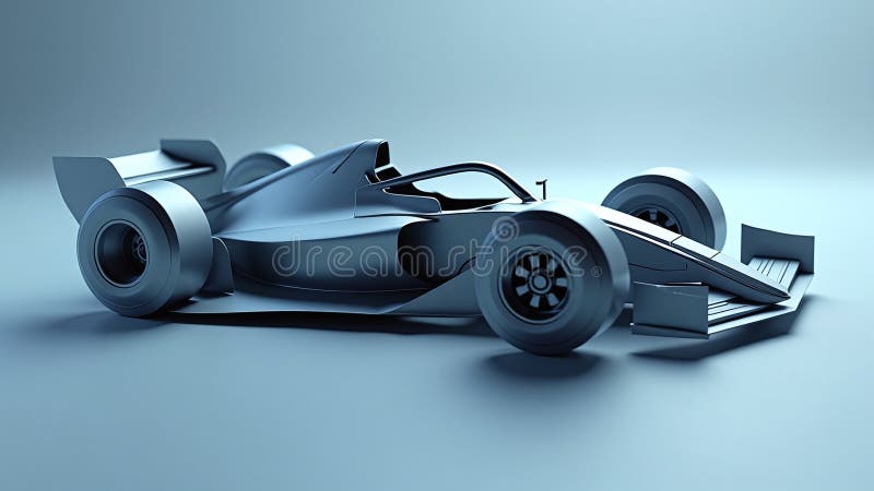 Silver Formula One Car Model Stock Illustration - Illustration of ...