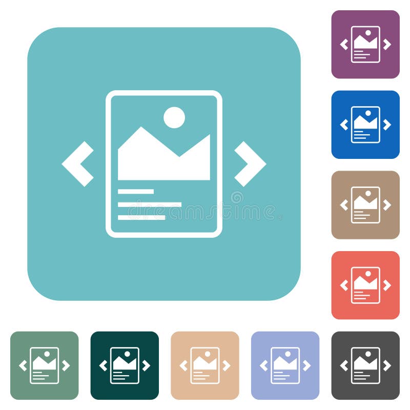 Image Slideshow with Captions Rounded Square Flat Icons Stock Vector ...