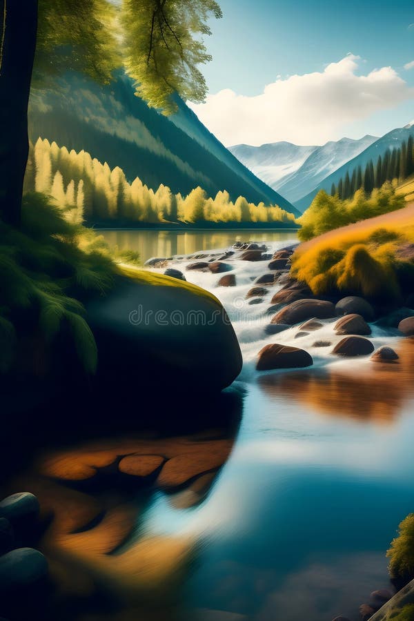 Image of the Slow Exposure Photography of Water Streaming Down from the ...