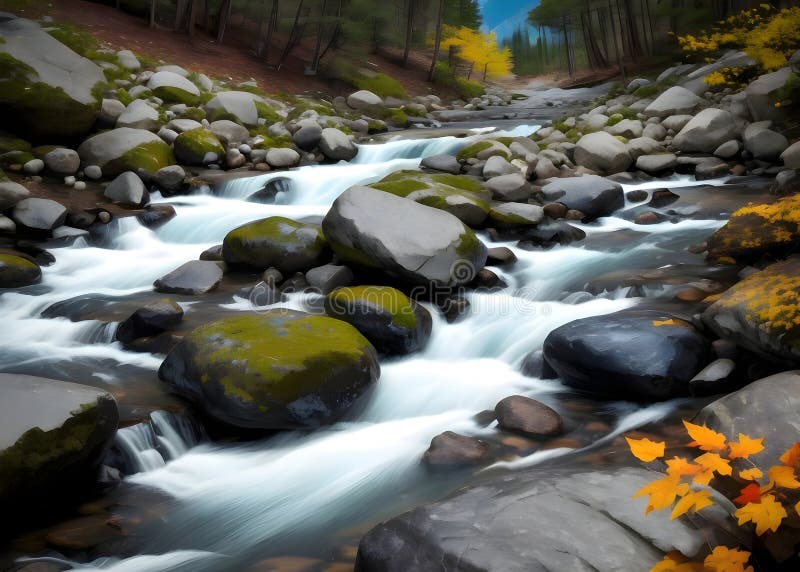 Image of the Slow Exposure Photography of Water Streaming Down from the ...