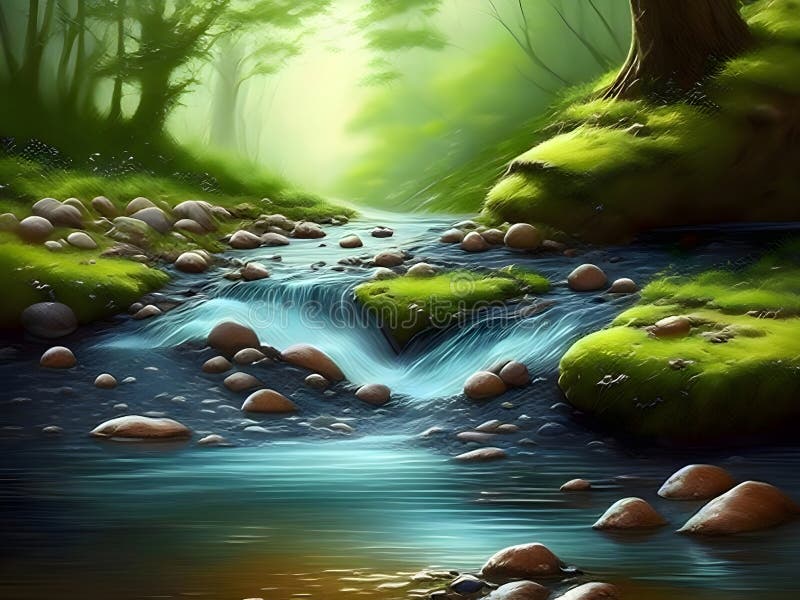 Image of the Slow Exposure Photography of Water Streaming Down from the ...