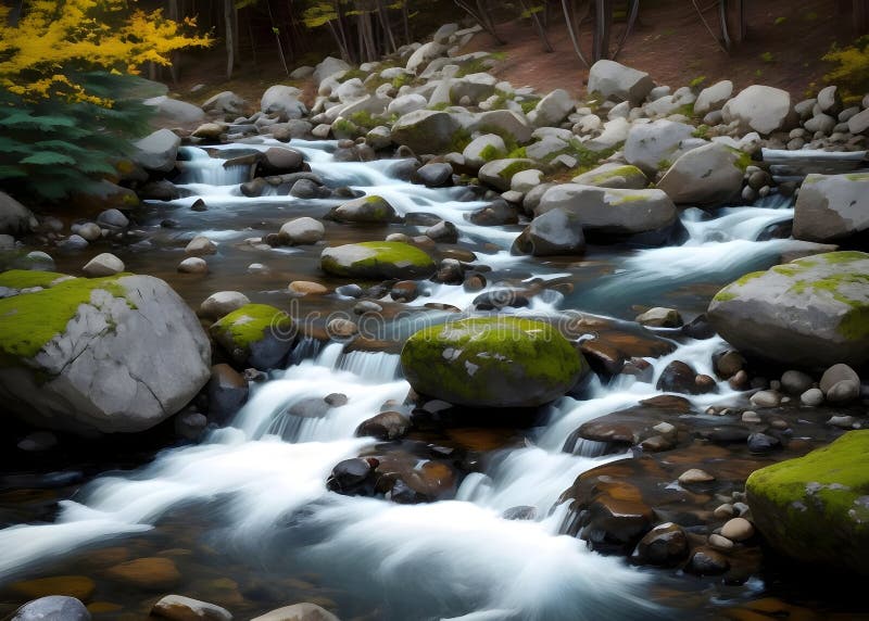 Image of the Slow Exposure Photography of Water Streaming Down from the ...