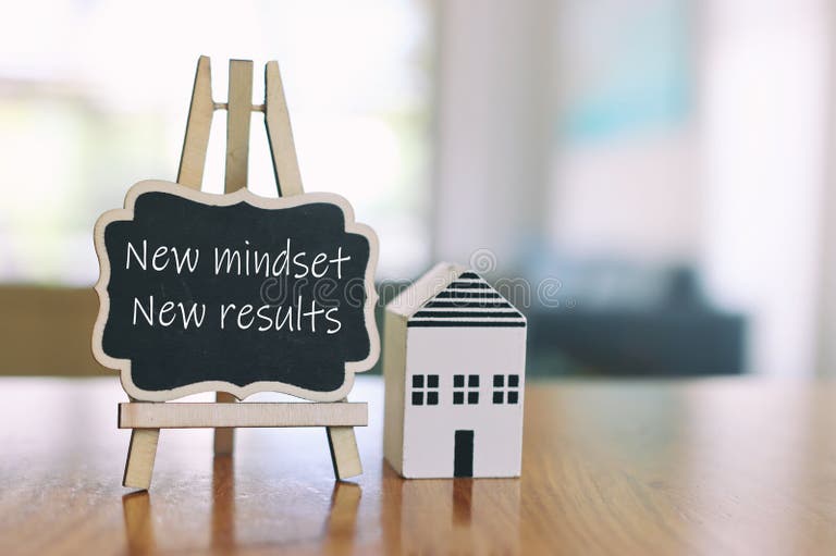 Image of Small Blackboard with the Text New Mindset New Results ...