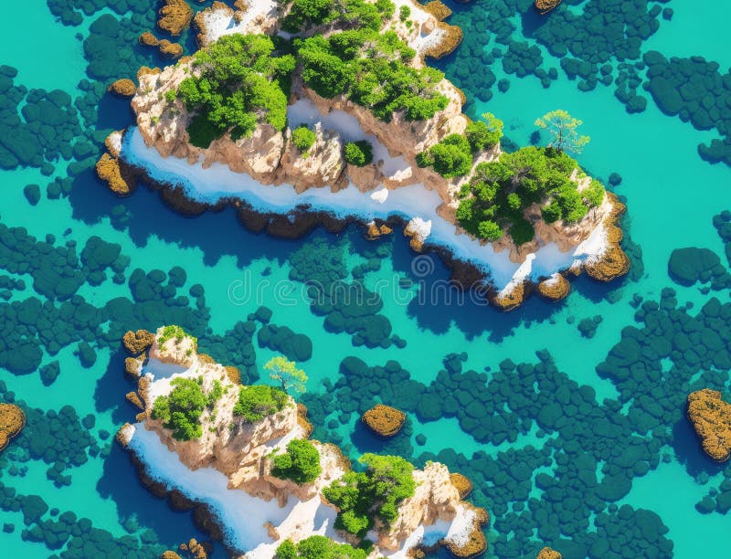 Island in the Ocean - Seamless and Tileable Stock Photo - Image of ...