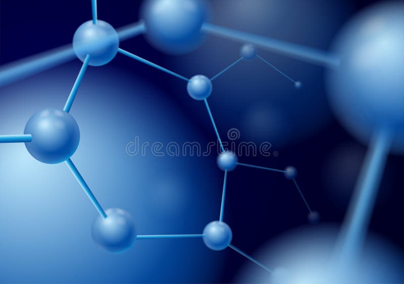 Image of a Small Molecular Structure with a Sphere on a Blue Background ...