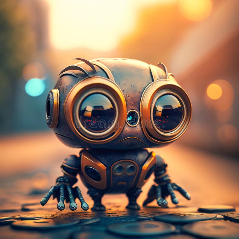 Image of a Small Robot with Big Eyes Photorealistic, Generative AI ...
